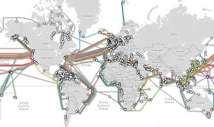 The Internet Cable Sea Map shows 885,000 KM Cables Under the Ocean