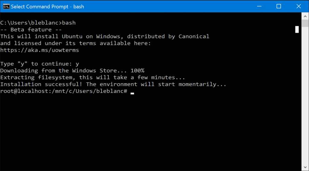 How To Install And Run Bash On Ubuntu On Windows 10