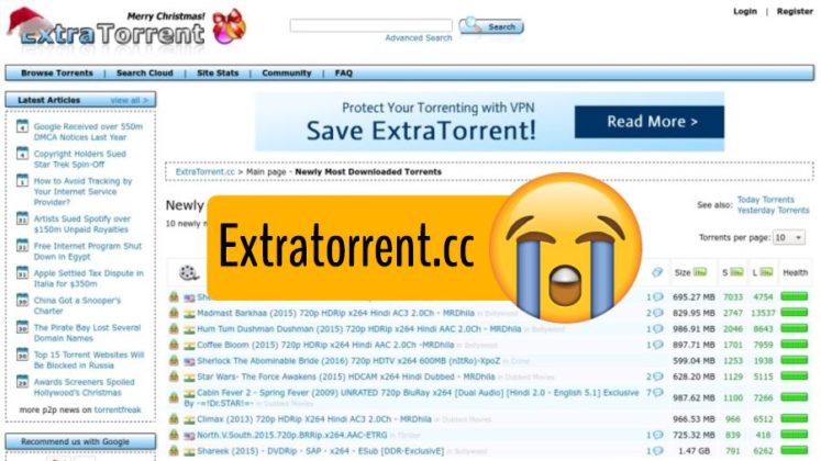 ExtraTorrent's Main Domain Extratorrent.cc Shut Down By Registrar