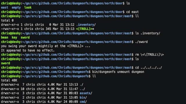 Dungeonfs — A Fuse Filesystem And Dungeon Crawler Text Adventure