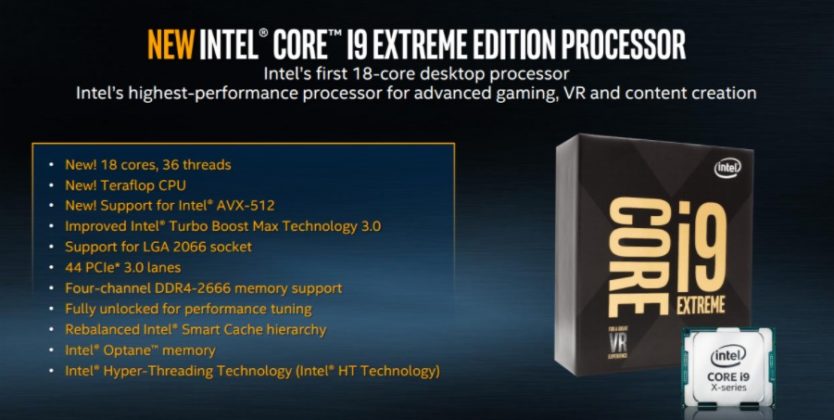 Intel Core X Series Introduces Core i9 CPU With An 18-Core Beast