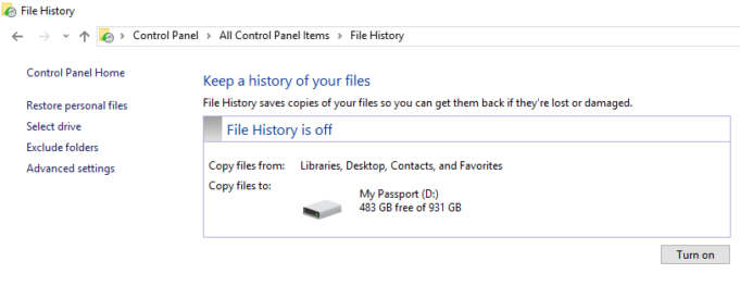 How To Backup Data In Windows 10 Using File History?