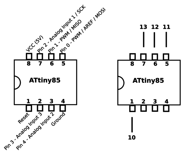 Attiny85 Pinout Arduino