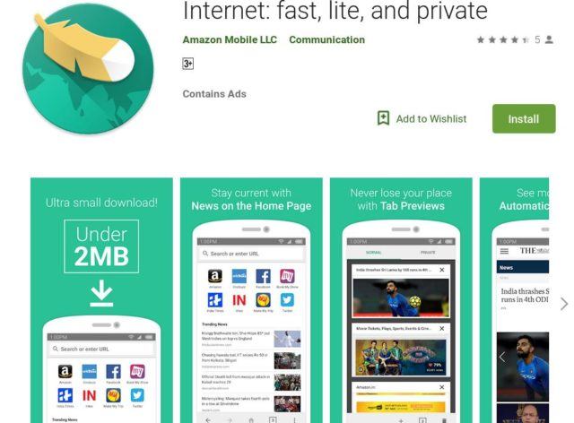 "Internet" – Amazon Launches A Lightweight Web Browser For Android