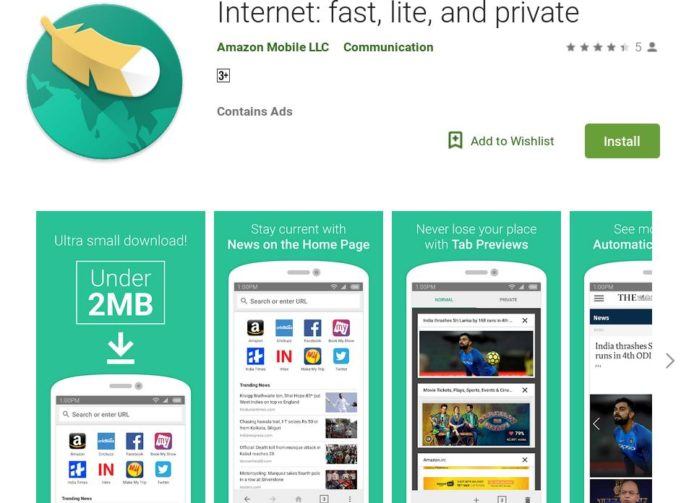"Internet" – Amazon Launches A Lightweight Web Browser For Android