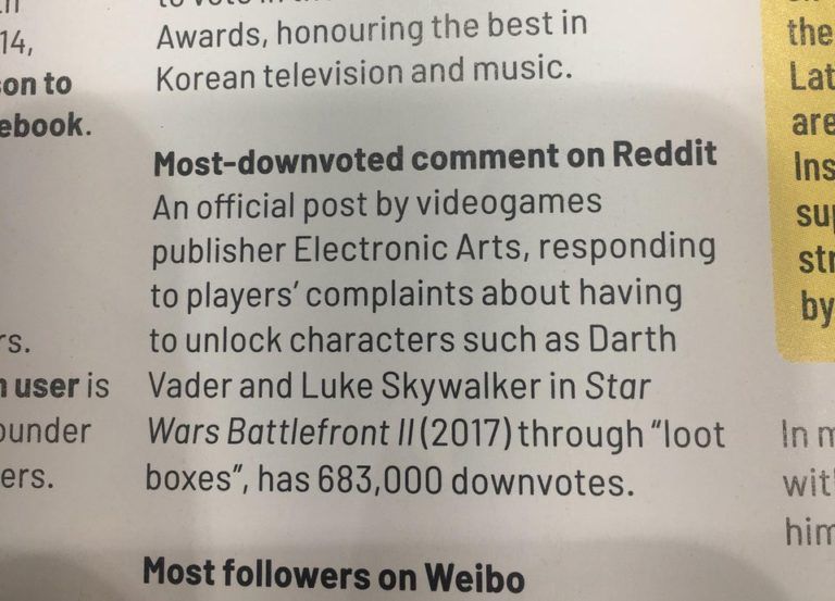 The Most Downvoted Comment On Reddit Is Now In Guinness Book