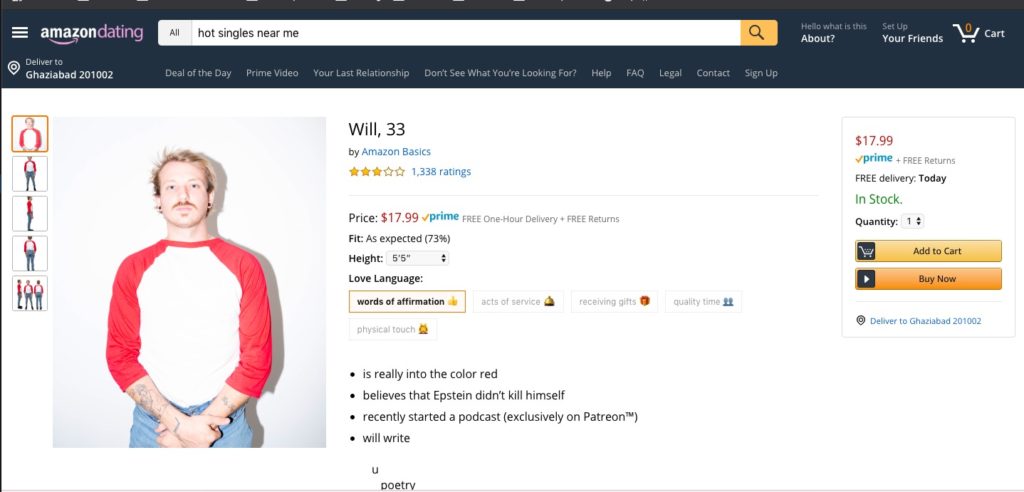 This Fake Amazon Dating Site Is 'Selling' People With Price And Reviews