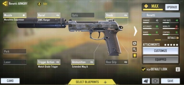 Best COD Mobile Renetti Loadout For High Mobility And One Burst Kill