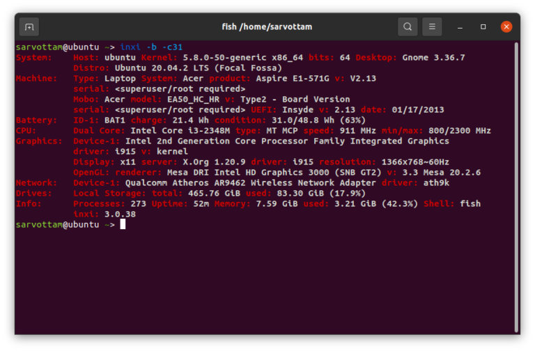 How To Get Complete Linux System And Hardware Details Using inxi?