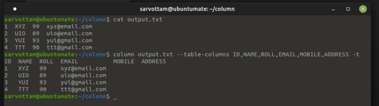 How To Use Column Command In Linux With 10 Examples