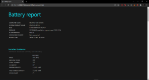 Check Battery Health And Energy Report In Windows using POWERCFG