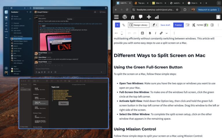 How to Use Split Screen on a Mac? - Fossbytes