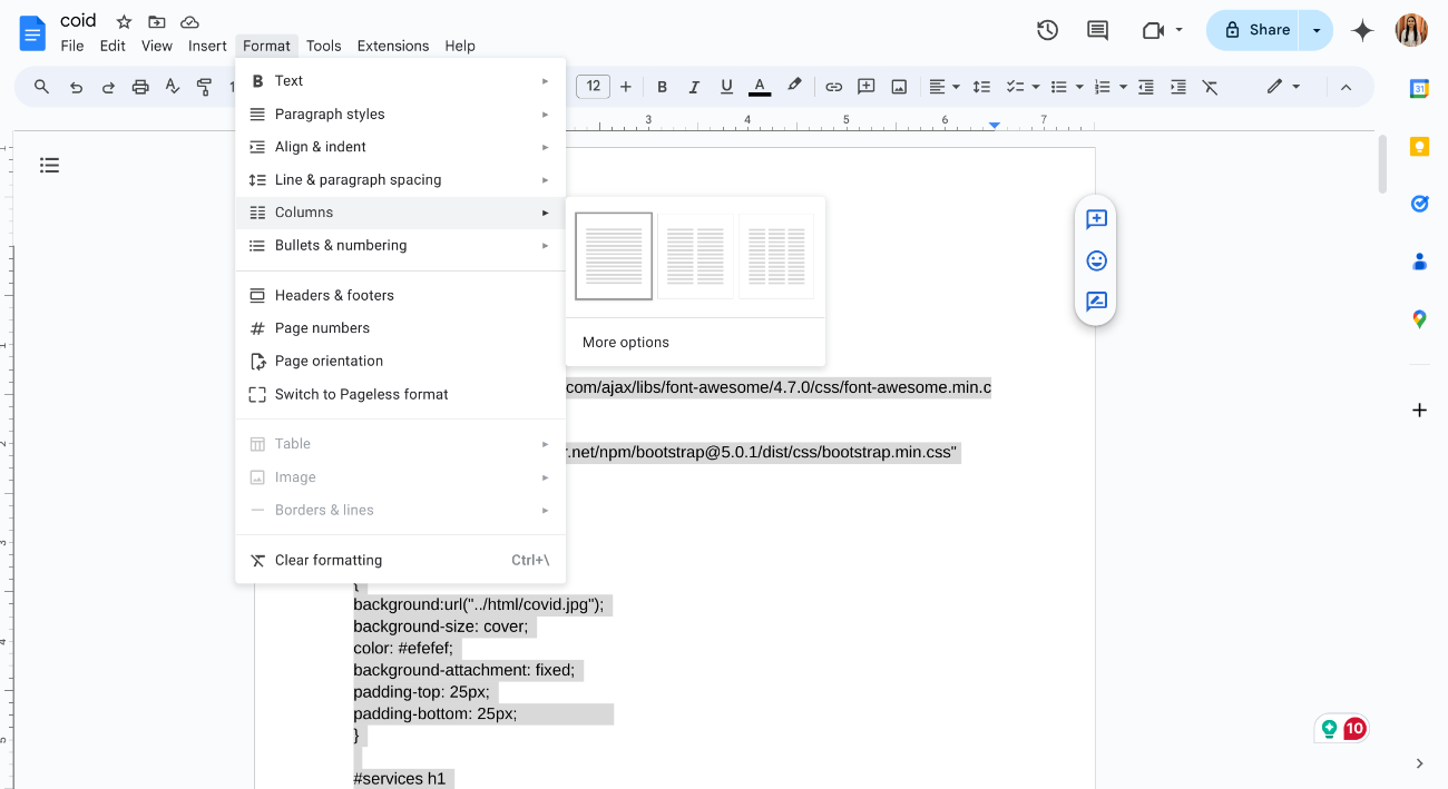 Explained: How to Make Columns in Google Docs? - Fossbytes