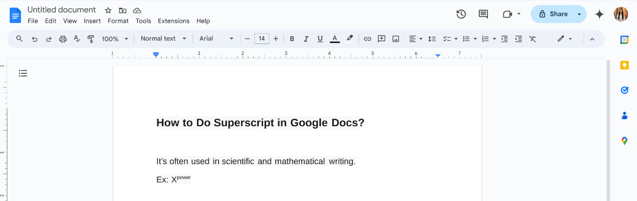 How to Superscript in Google Docs? - Fossbytes