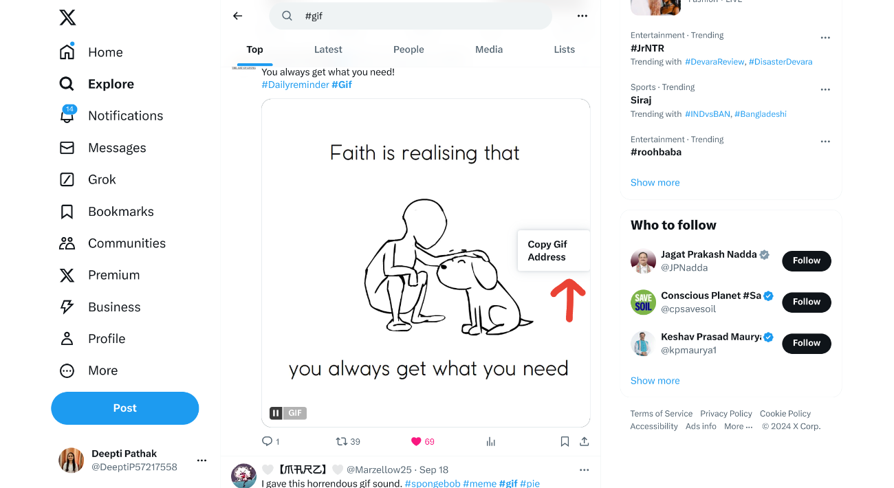 How to Download GIFs from Twitter/X? - Fossbytes