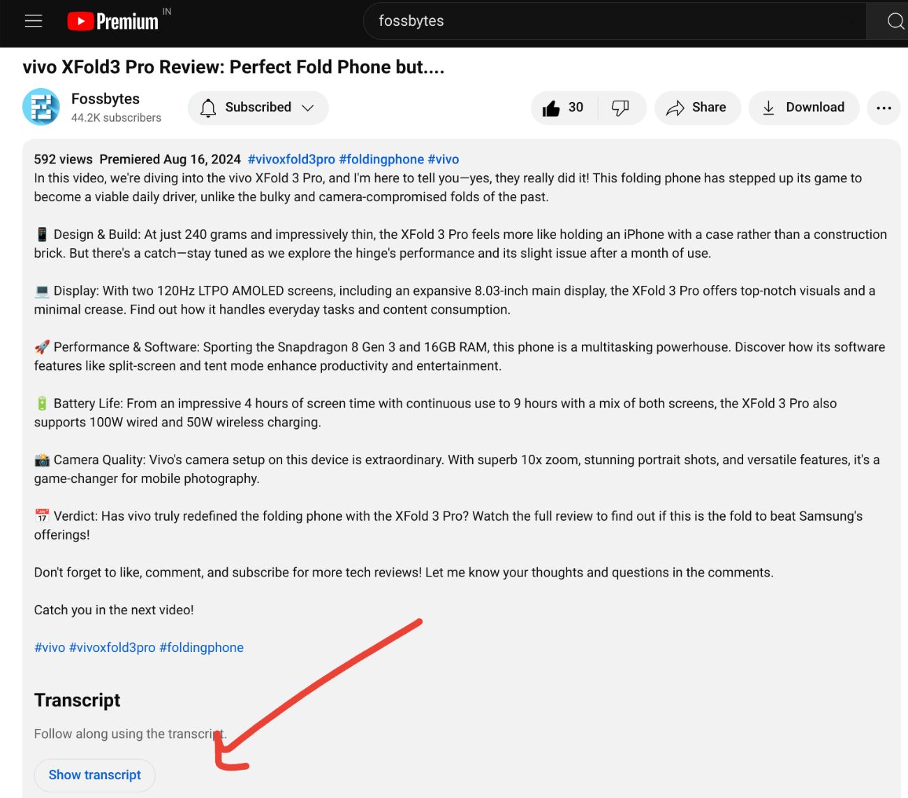 How to Download the Transcript of a YouTube Video? - Fossbytes